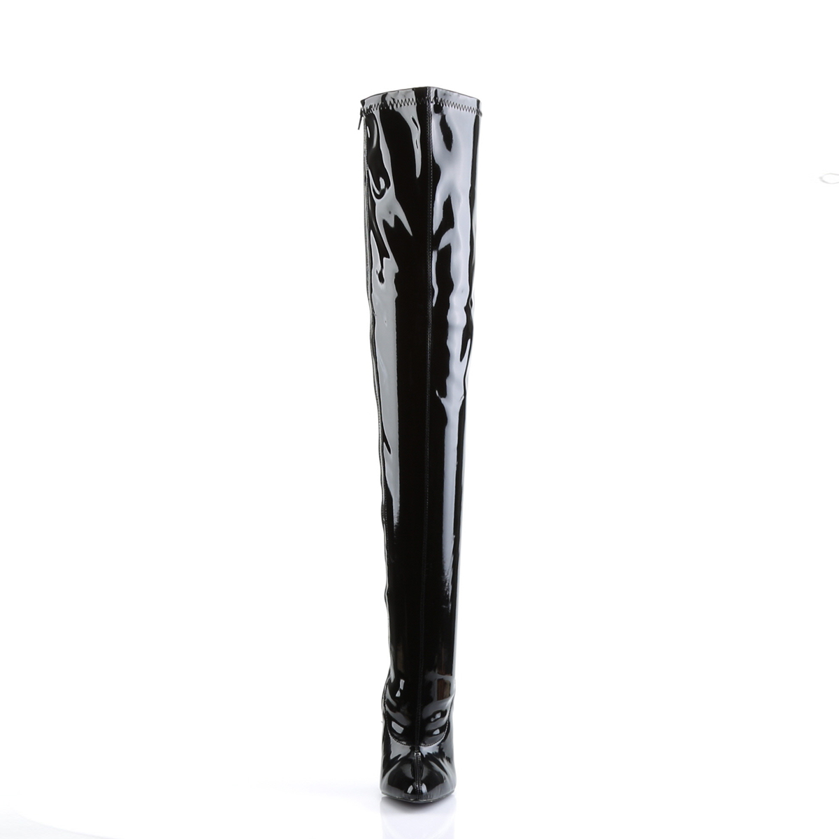 DAGGER-3000 Devious high heels solid brass heel thigh boots black ...